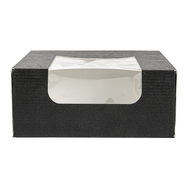 50 x 10 x 10 x 4cm Windowed Black Card Food Boxes | iKrafts