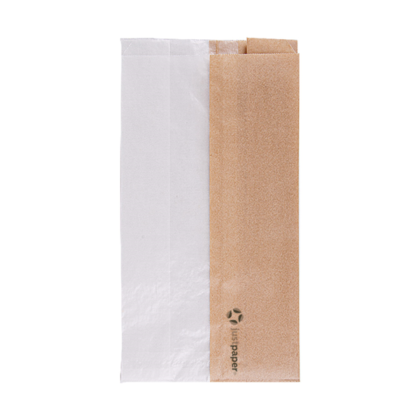 250 x Compostable Paper Bags With Glassine Corner Window - 14 x 26 x ...