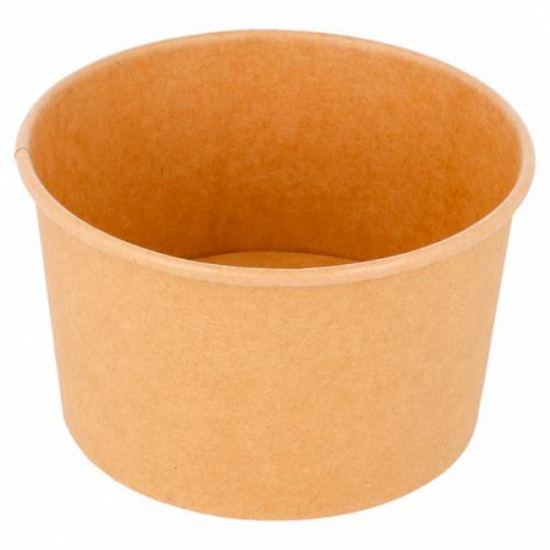 500 x 6oz Kraft Brown Paper Food Tubs With Card Lids Available | iKrafts