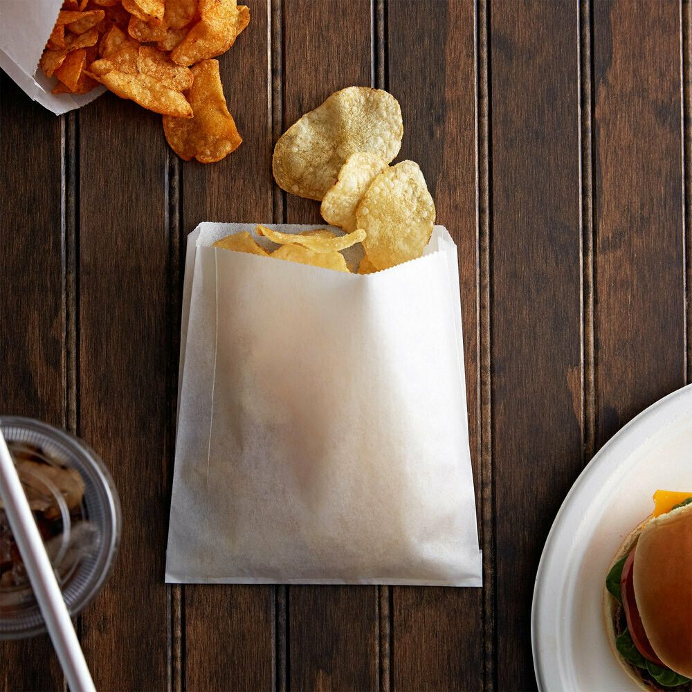 1000 x Grease Resistant Square Paper Bags | iKrafts