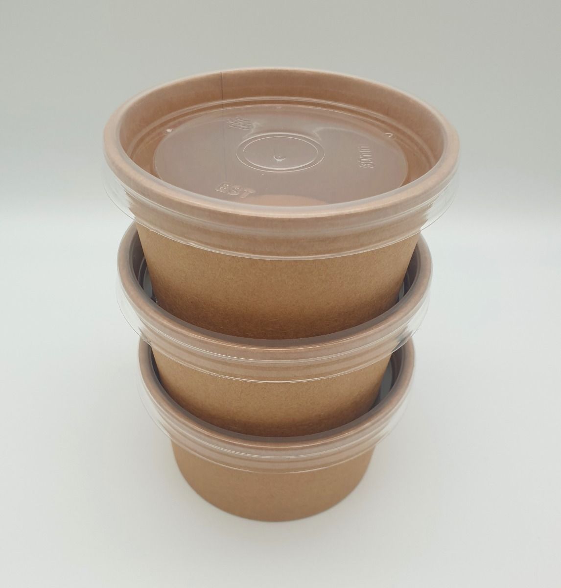 50 x 7oz Kraft Brown Paper Food Tubs & Flat Lids | iKrafts