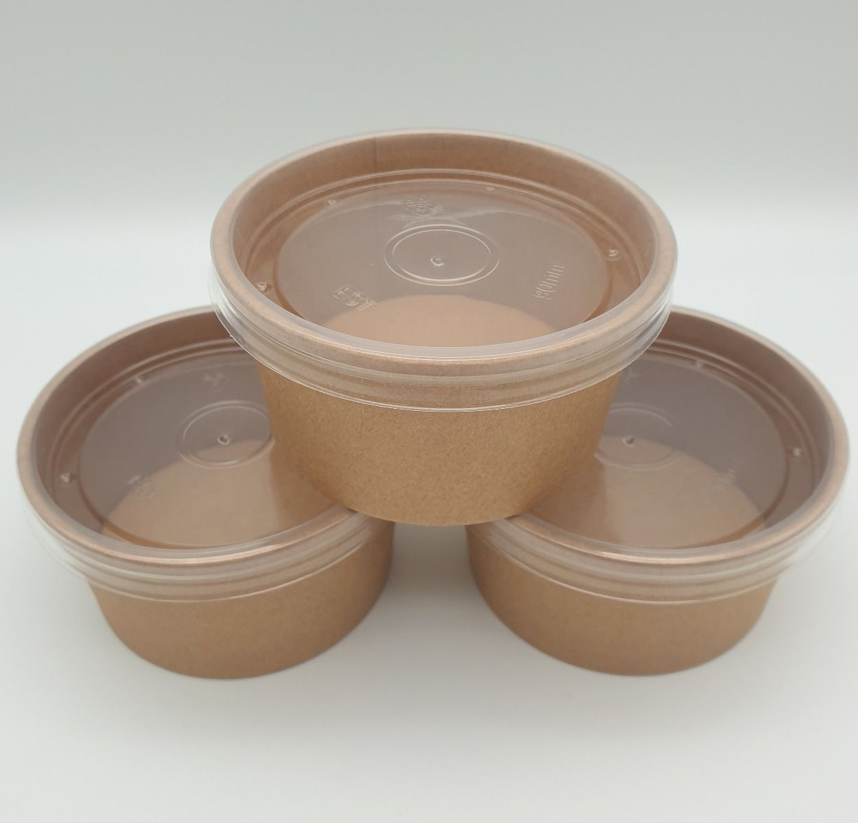 50 x 7oz Kraft Brown Paper Food Tubs & Flat Lids | iKrafts