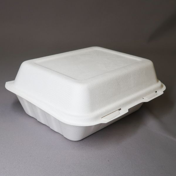 HP2 Biodegradable Bagasse Hinged Hot Food Box | iKrafts