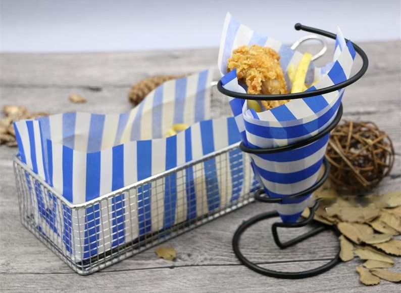 1000 x Striped Grease Resistant Burger Wrap Sheets | iKrafts